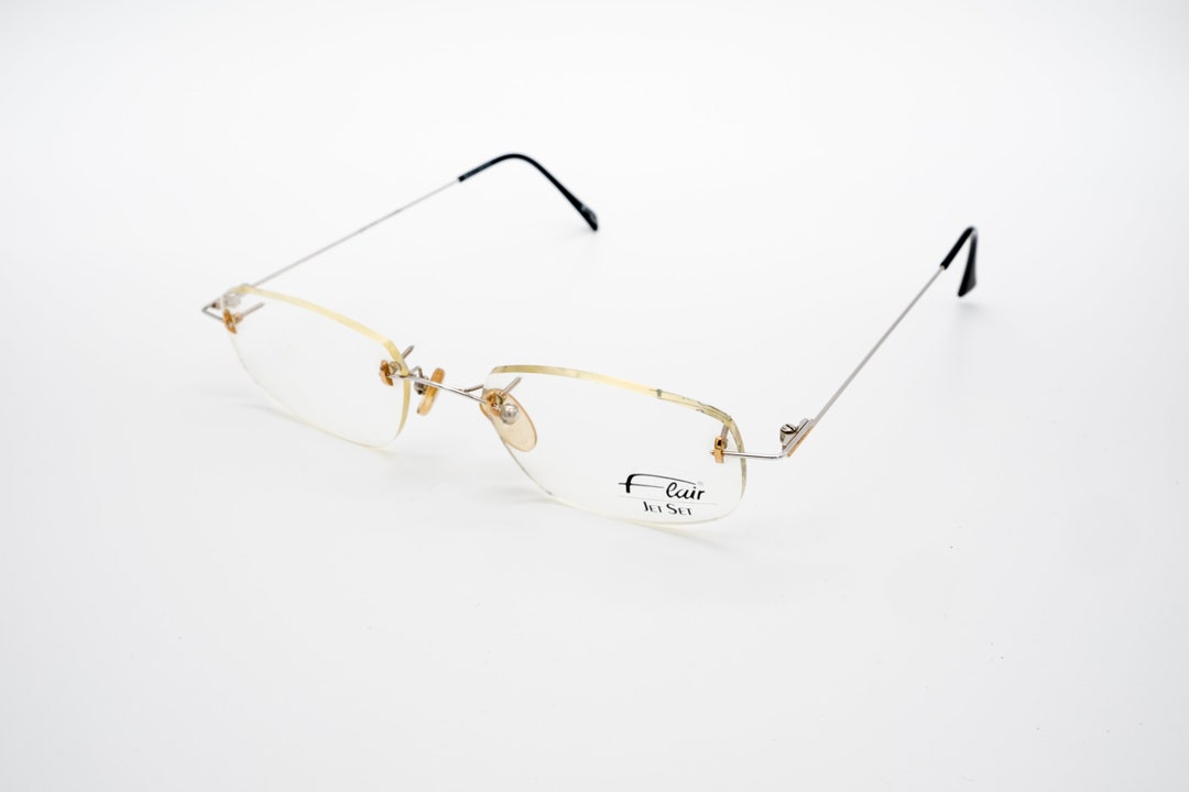 Flair Jet Set Vintage Eyeglasses, Rimless Oval Optical Frame Made in Germany, New Old Stock - Etsy