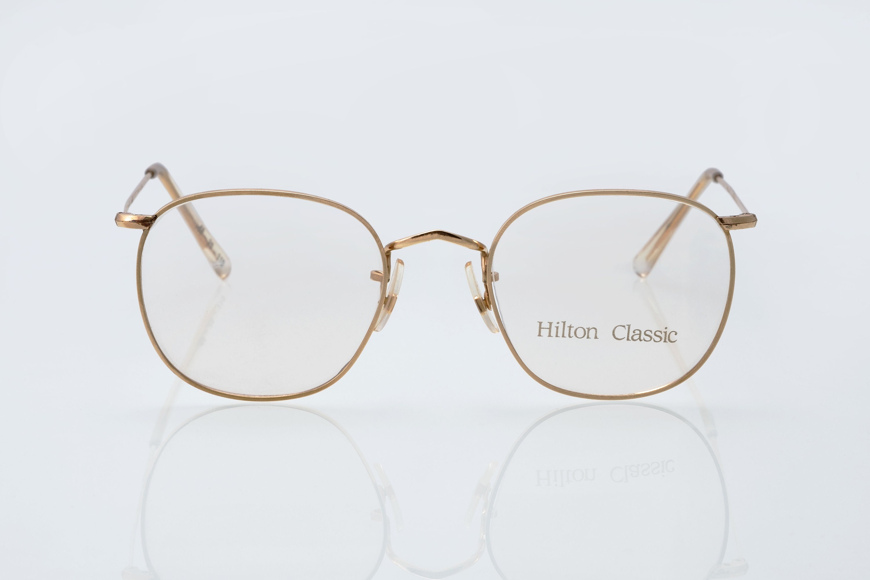 Hilton Classic Vintage Eyeglasses, Gold, Square Optical Frame Made in ...