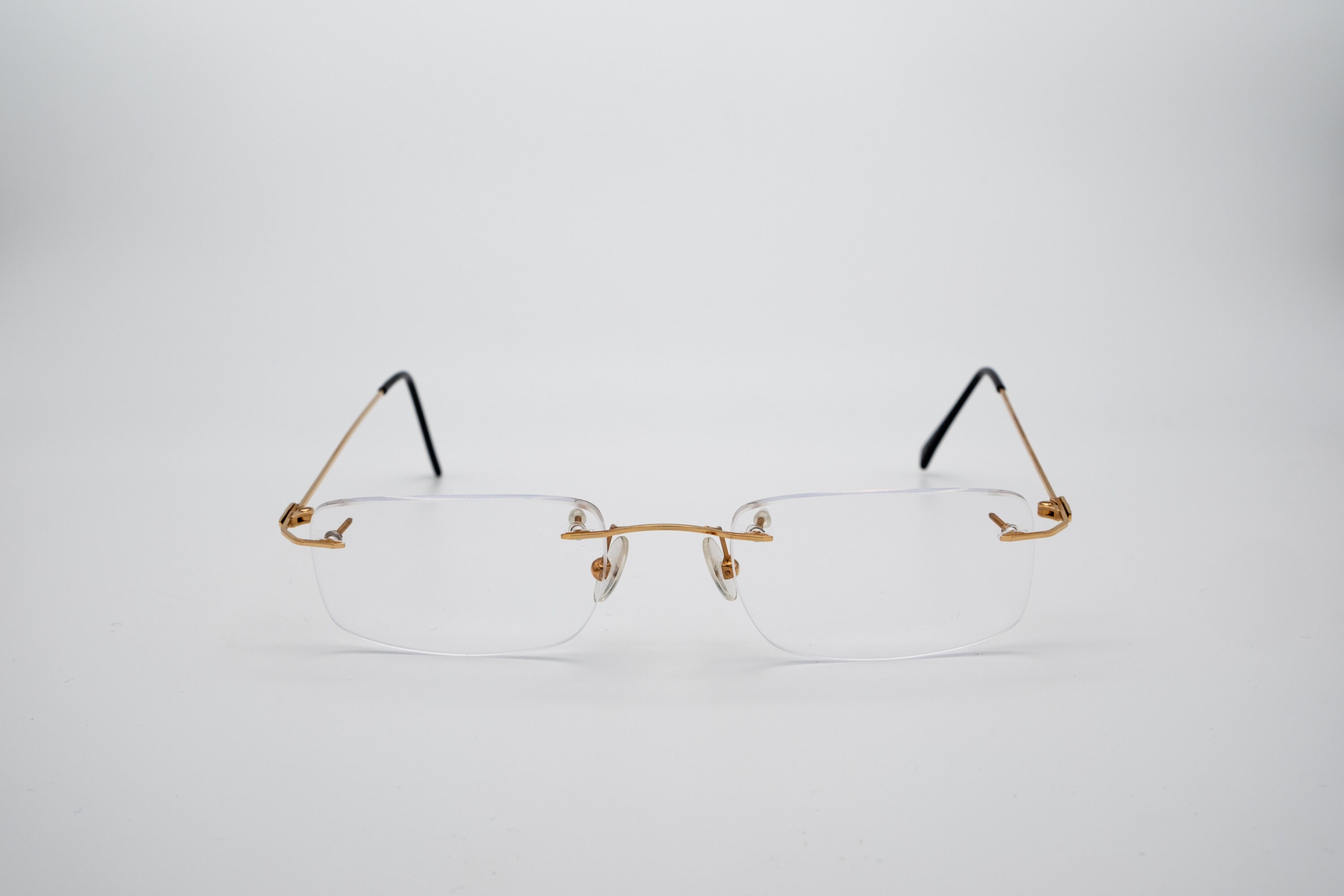 Flair Jet Set Vintage Eyeglasses, Gold, Rectangular Rimless Optical Frame Made in Germany, New ...