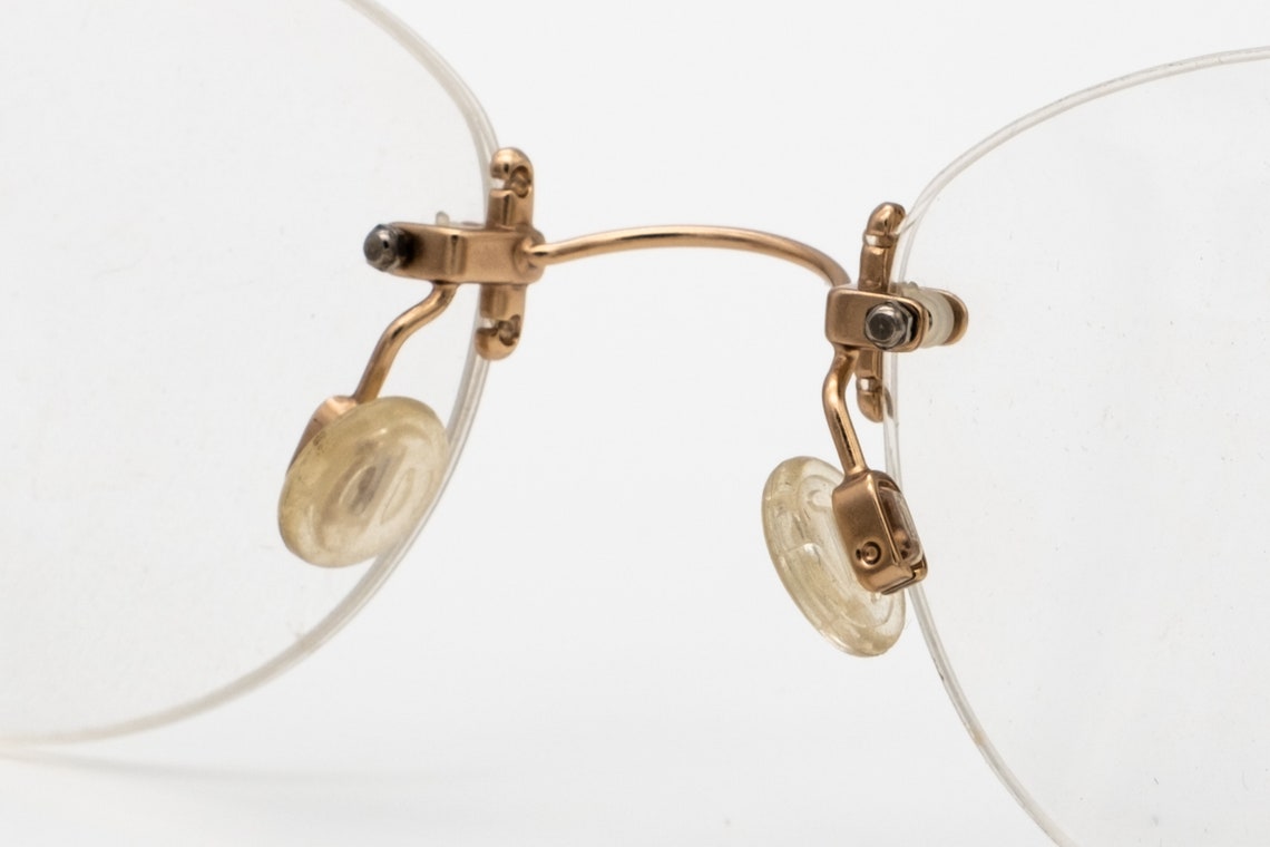 DR High Tech Vintage Eyeglasses, Gold Rimless Frame Made in Italy, New ...