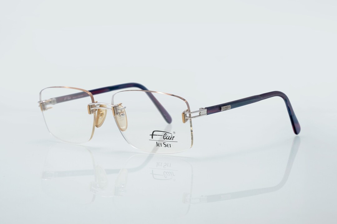 Flair Jet Set Vintage Eyeglasses, Rectangular Rimless Frame Made in Germany, New Old Stock - Etsy