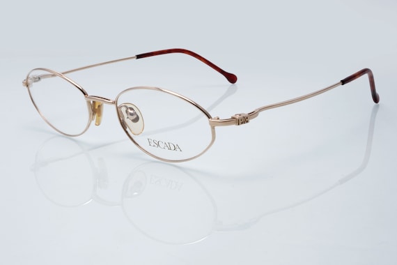 Escada vintage eyeglasses, gold, oval optical frame m… - Gem