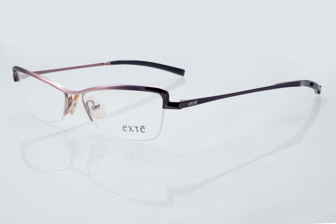 Exte Vintage Eyeglasses, Half Rim Frame Made in Italy, New Old Stock - Etsy