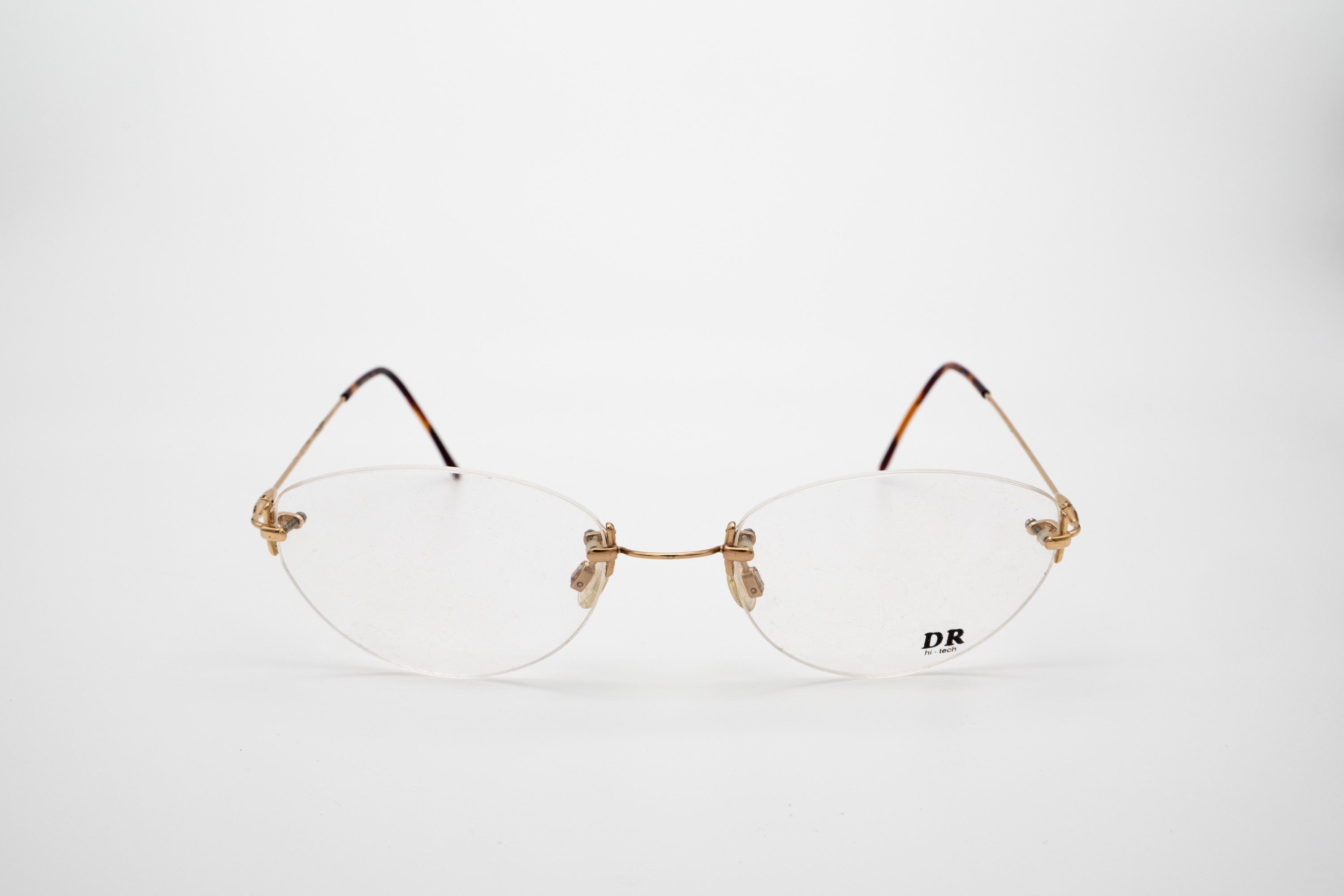 DR High Tech Vintage Eyeglasses, Gold Rimless Frame Made in Italy, New ...