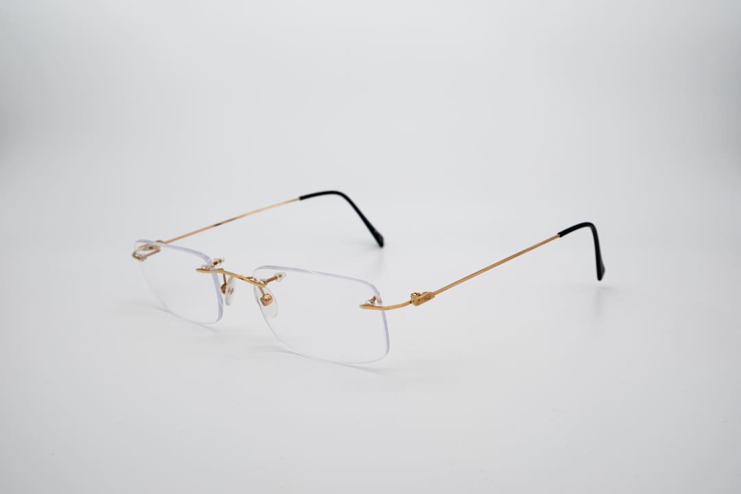 Flair Jet Set Vintage Eyeglasses, Gold, Rectangular Rimless Optical Frame Made in Germany, New ...