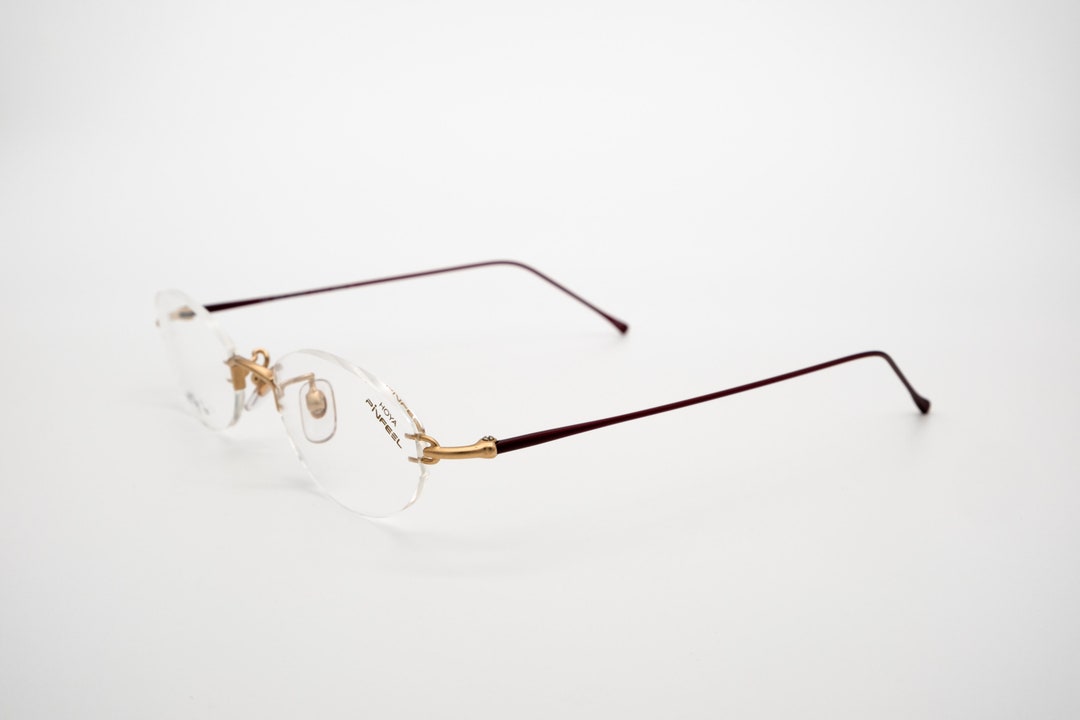 Hoya Pinfeel Vintage Eyeglasess, Titan, Oval, Rimless Optical Frame ...