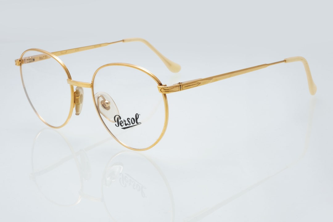 Persol Ratti Vintage Eyeglasses, Gold, Round Optical Frame Made in ...
