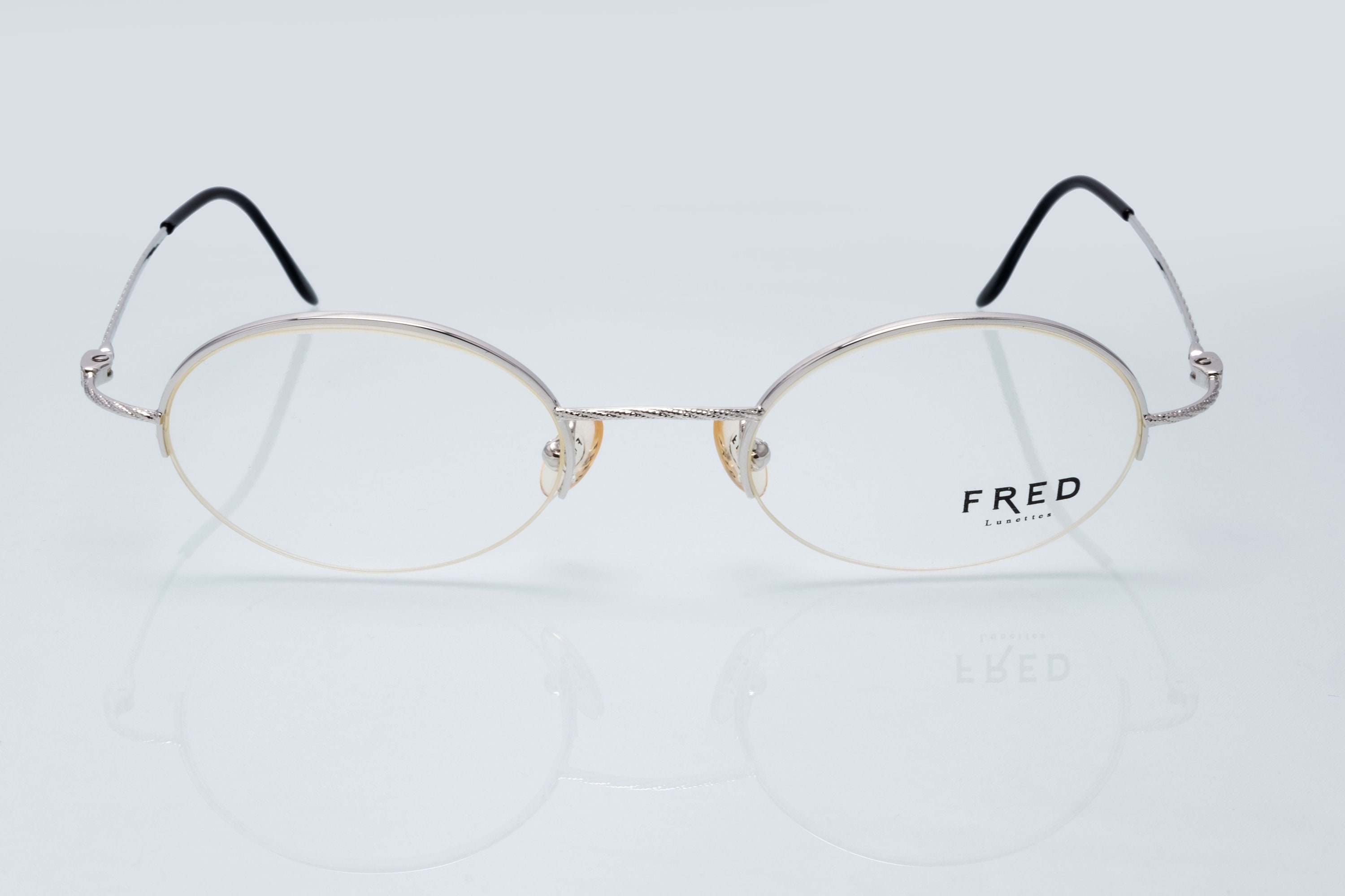 Fred F10-L02 Vintage Eyeglasses Made in France, Platine, Oval, Half Rim ...