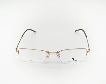 Rodenstock Vintage Eyeglasses, Titanium, Silver, Gold, Half Rim ...