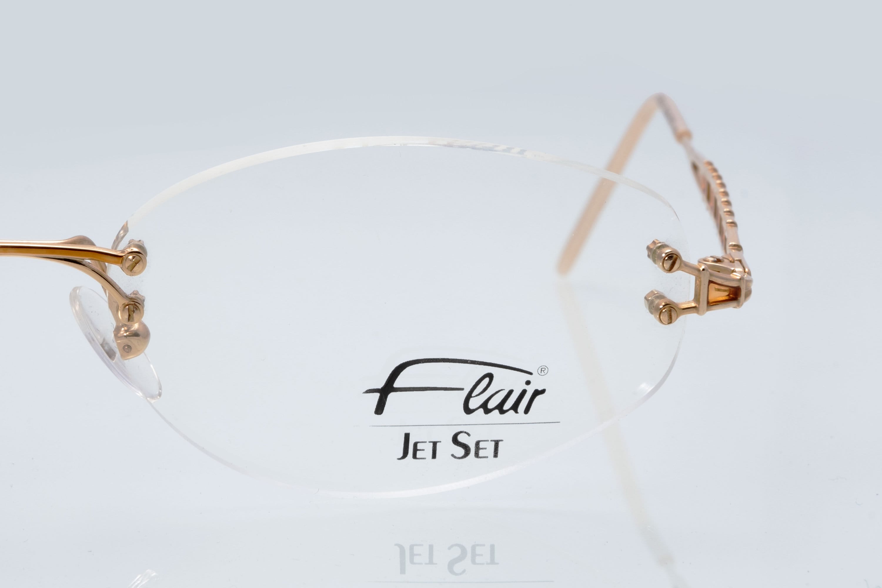 Flair Jet Set Vintage Eyeglasses, Gold, Rimless Optical Frame, New Old ...