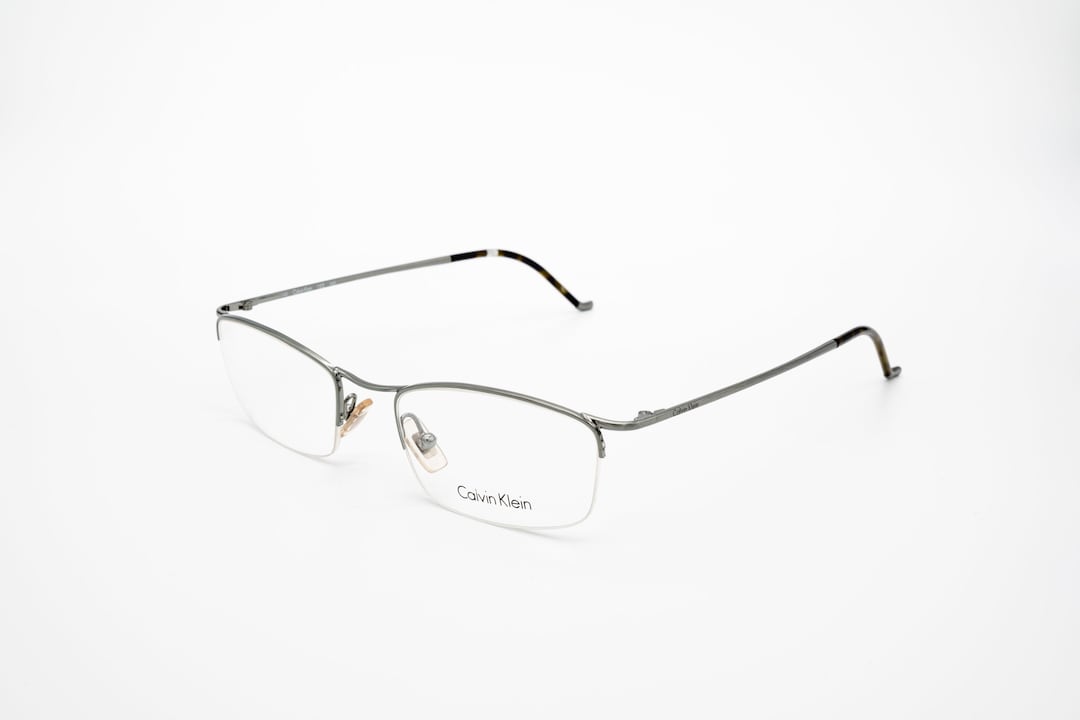 Calvin Klein Vintage Eyeglasses, Half Rim Rectangular Optical Frame ...