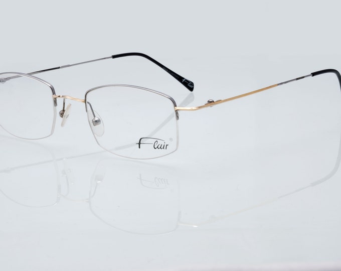 Flair Jet Set 641, Vintage 90s Gold Rimless Rectangle Hexagon ...
