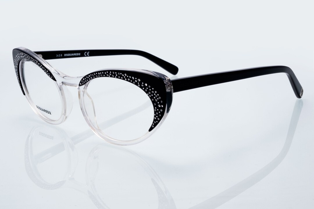 Dsquared Eyeglasses, Black, Transparent Cat Eye Optical Frame, New Old ...