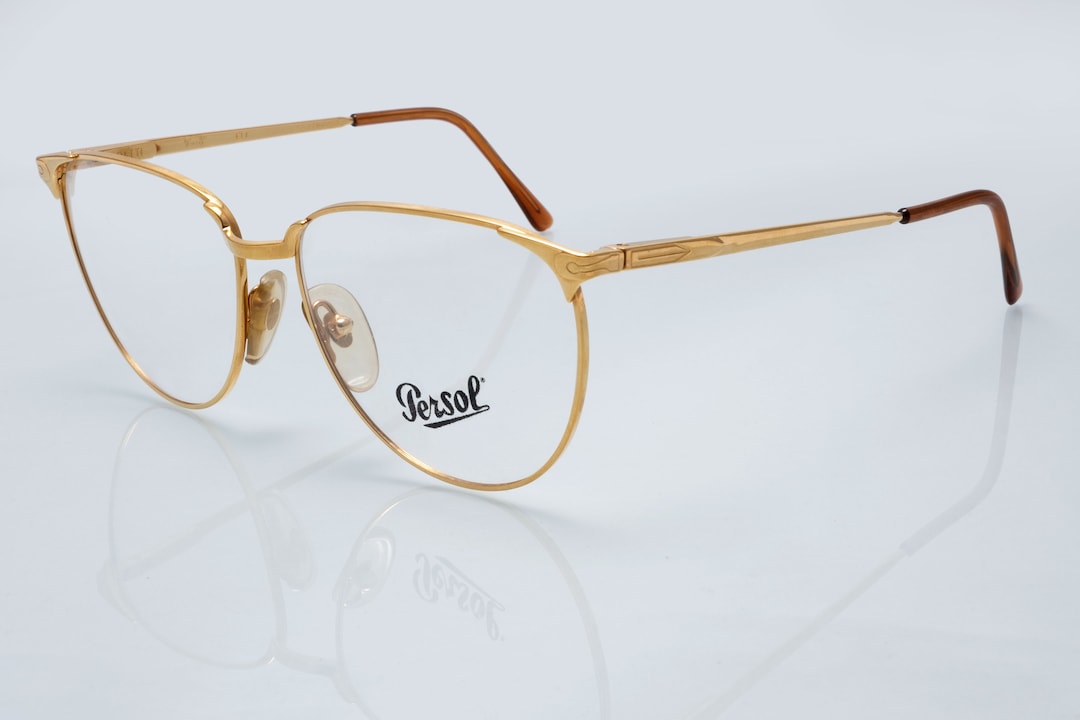 Persol Ratti Vintage Eyeglasses, Gold, Round Cat Eye Optical Frame Made ...