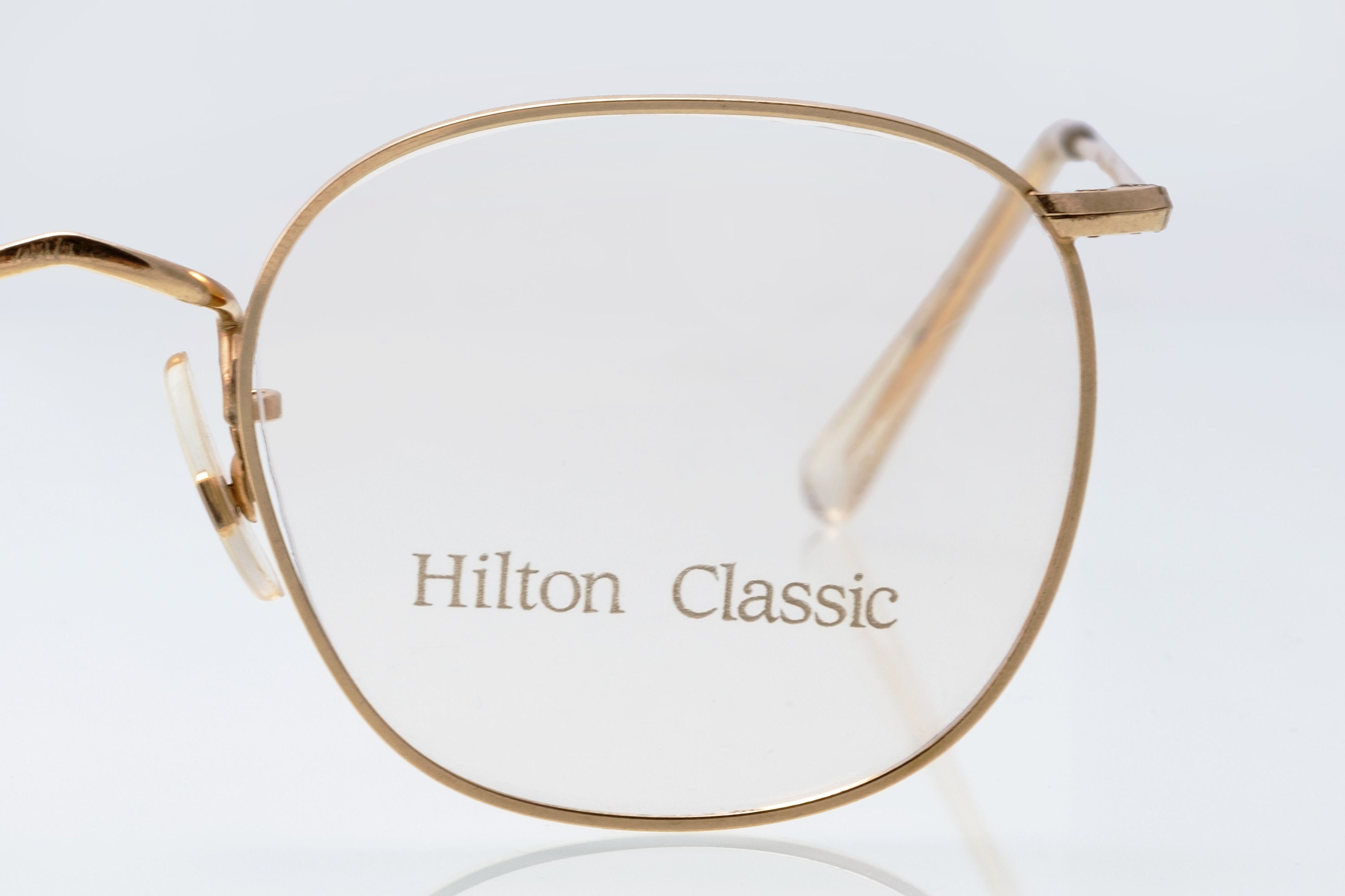 Hilton Classic Vintage Eyeglasses, Gold, Square Optical Frame Made in ...