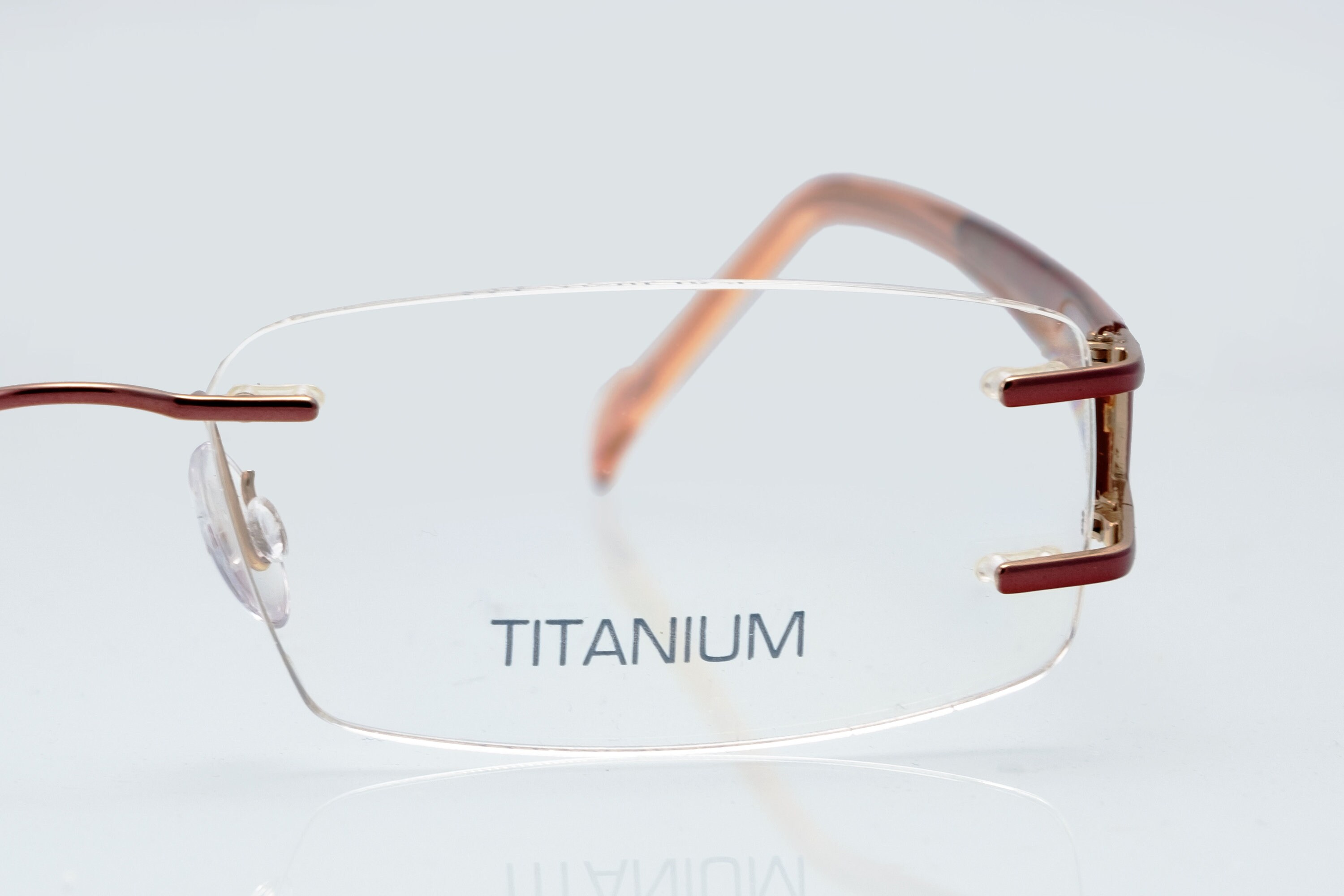 Stepper Vintage Eyeglasses, Titanium, Rimless Rectangular Optical Frame ...