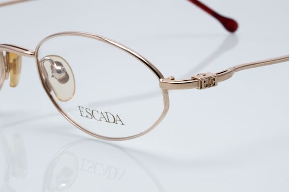 Escada vintage eyeglasses, gold, oval optical frame m… - Gem
