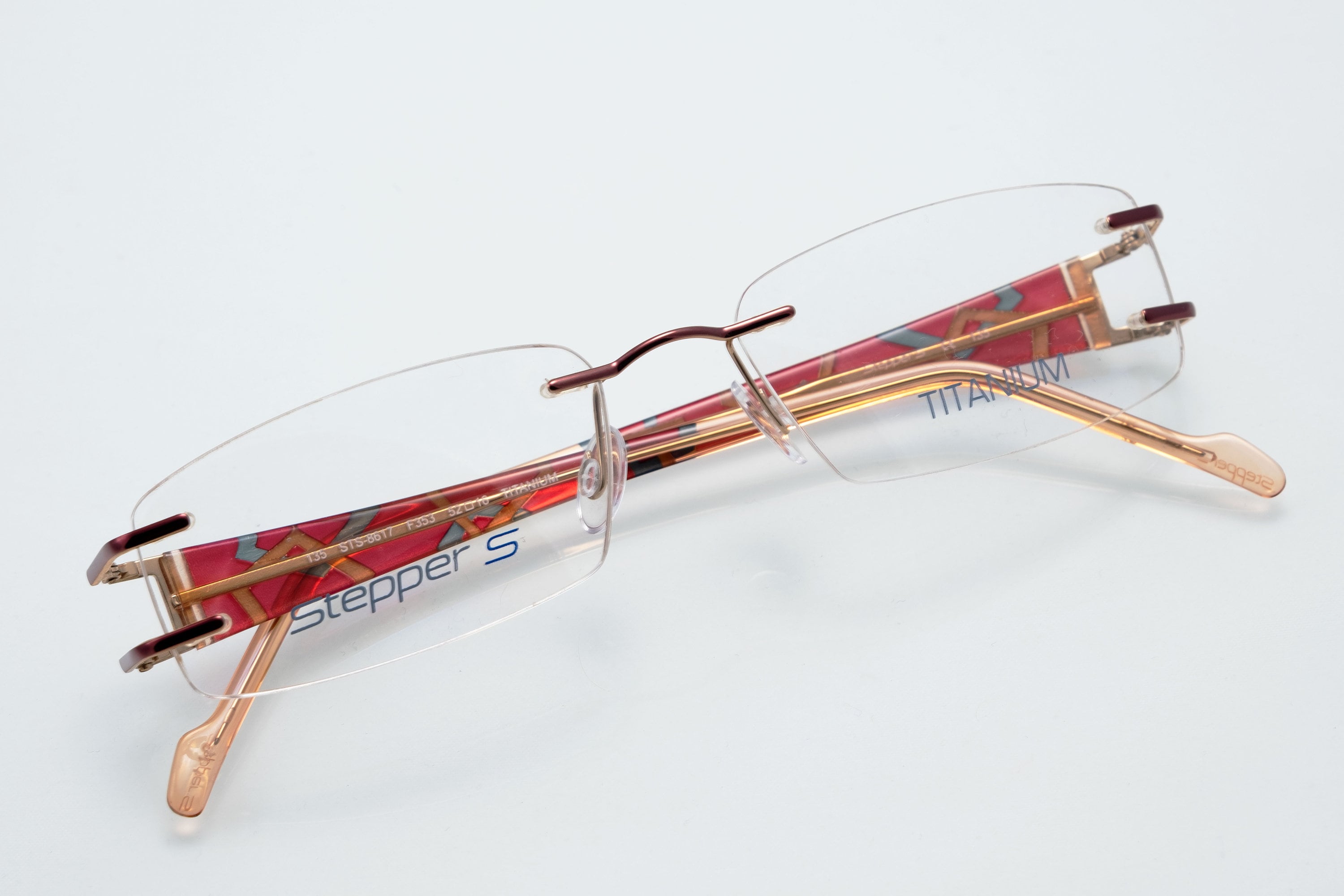 Stepper Vintage Eyeglasses, Titanium, Rimless Rectangular Optical Frame ...