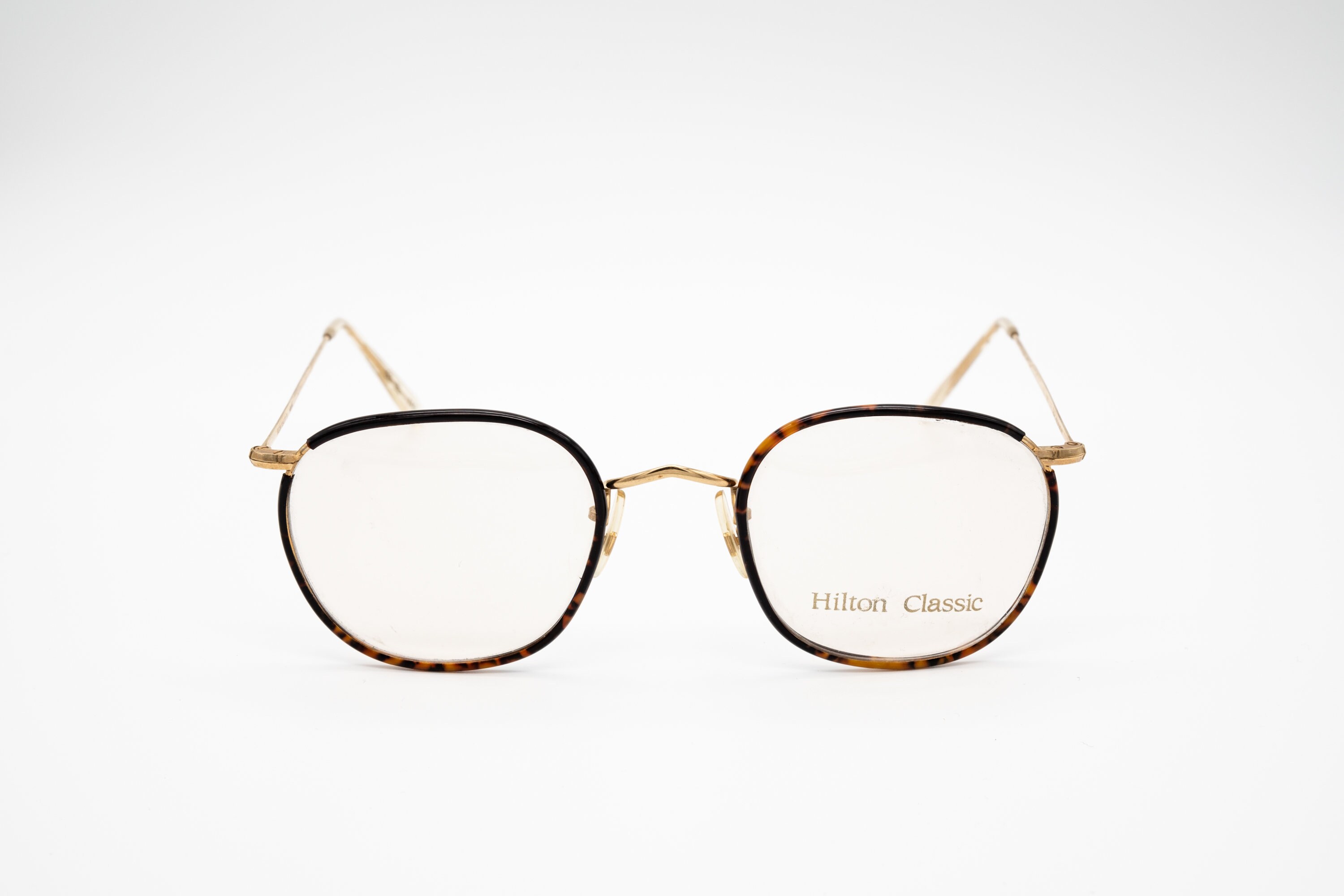 Hilton Classic Vintage Eyeglasses, Gold, Tortoise, Square Optical Frame ...