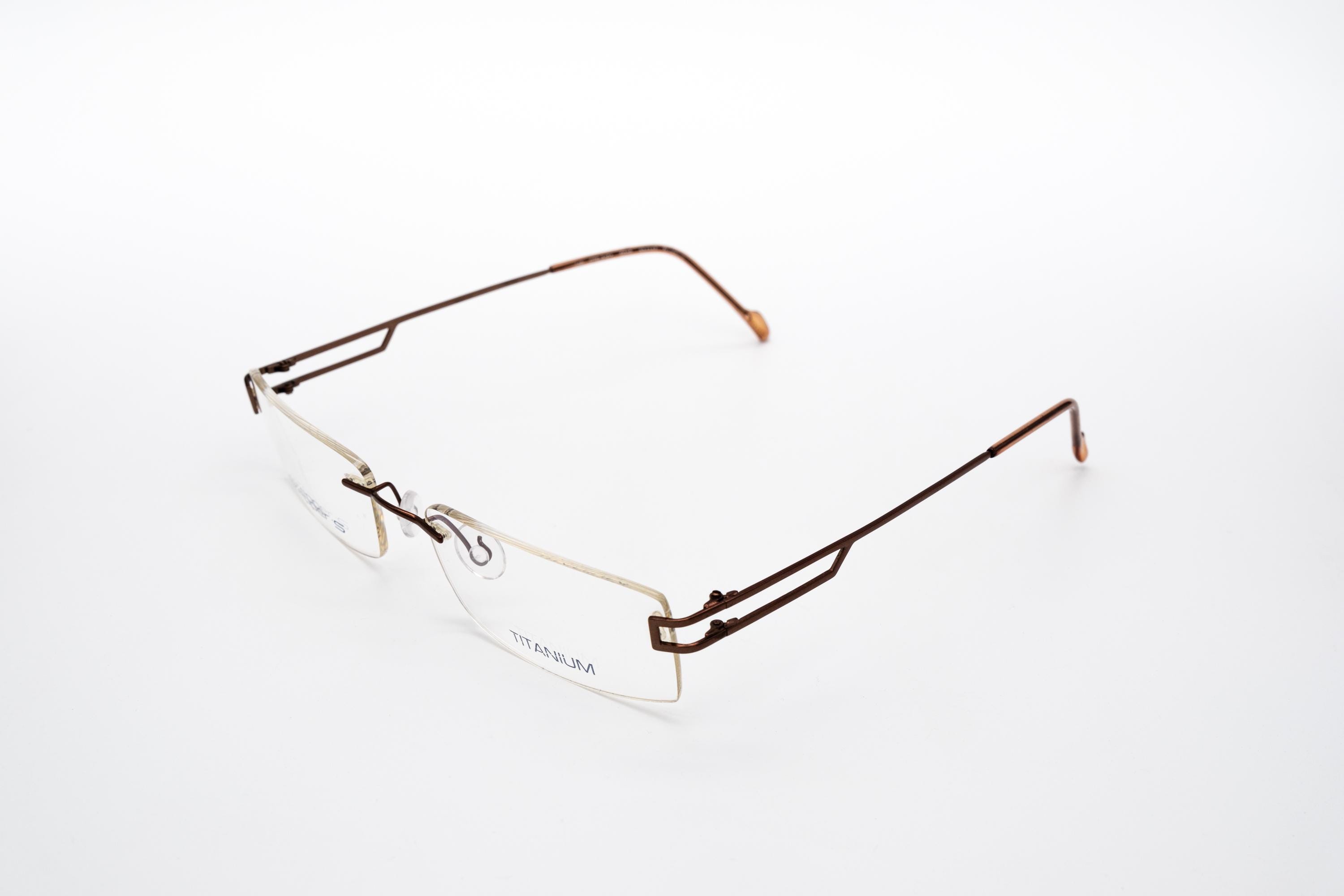 Stepper S Vintage Eyeglasses, Titanium, Rimless Rectangular Optical ...