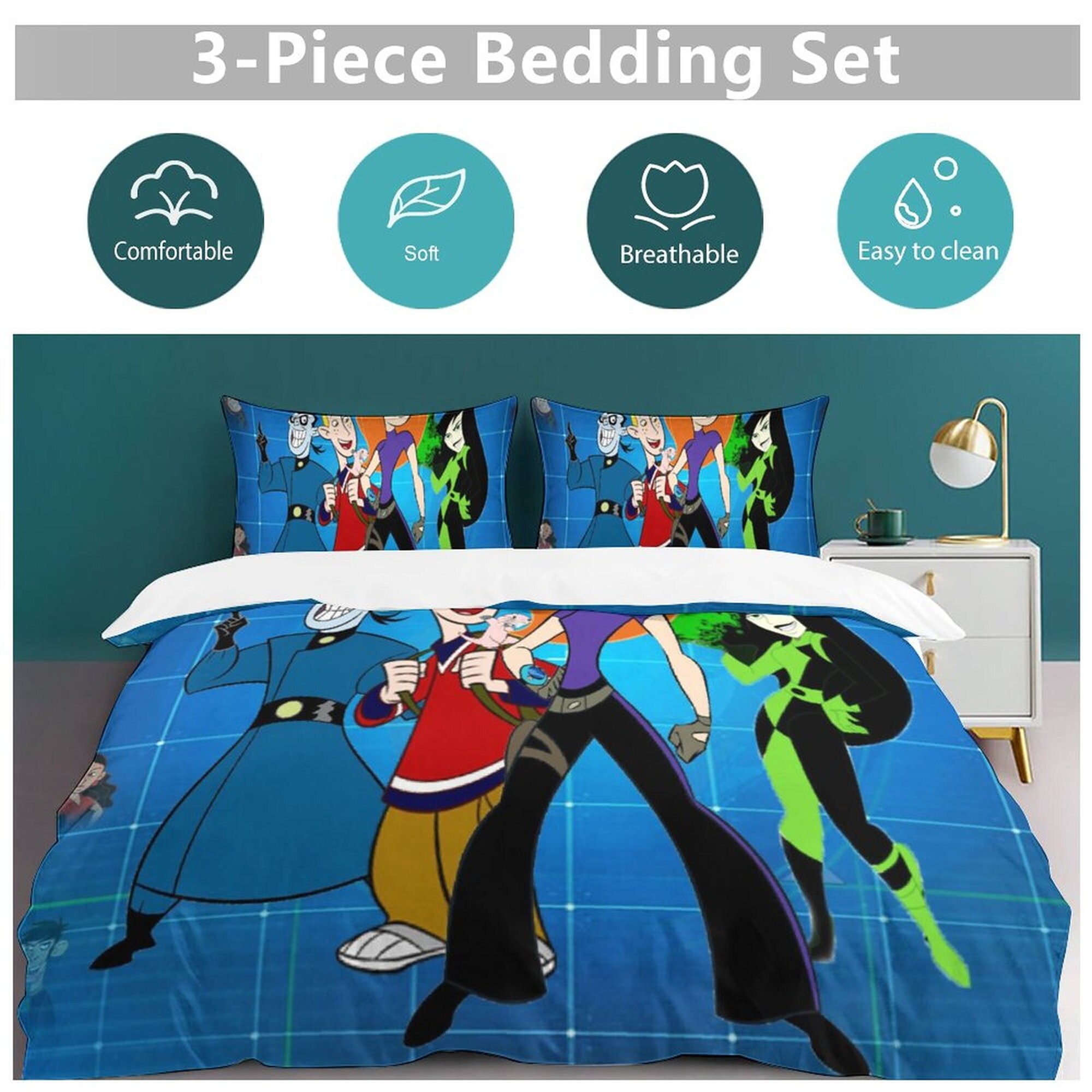 Disney Kim Possible Pillow Cover Duvet Cover Bedding Set Designed ...