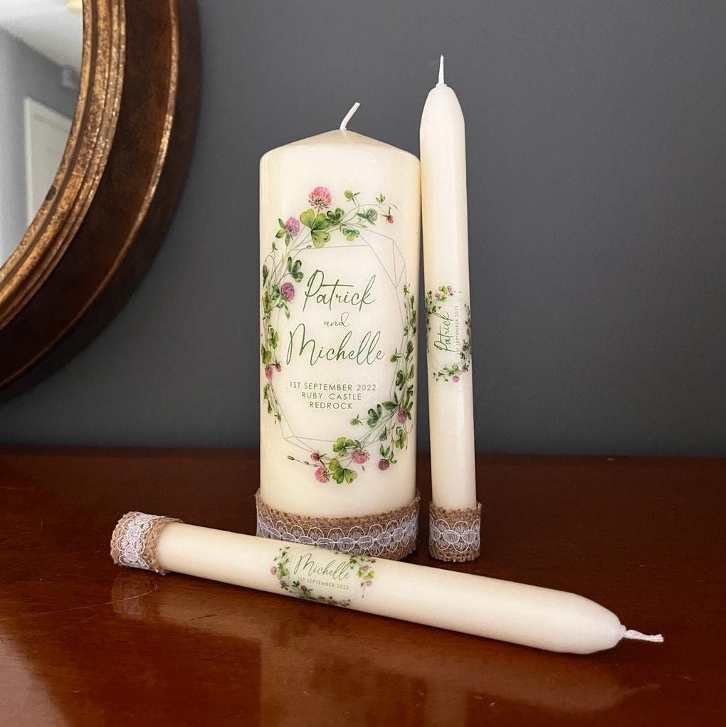 Made in Ireland Wedding Gift Personalised Candles, Personalised Wedding ...