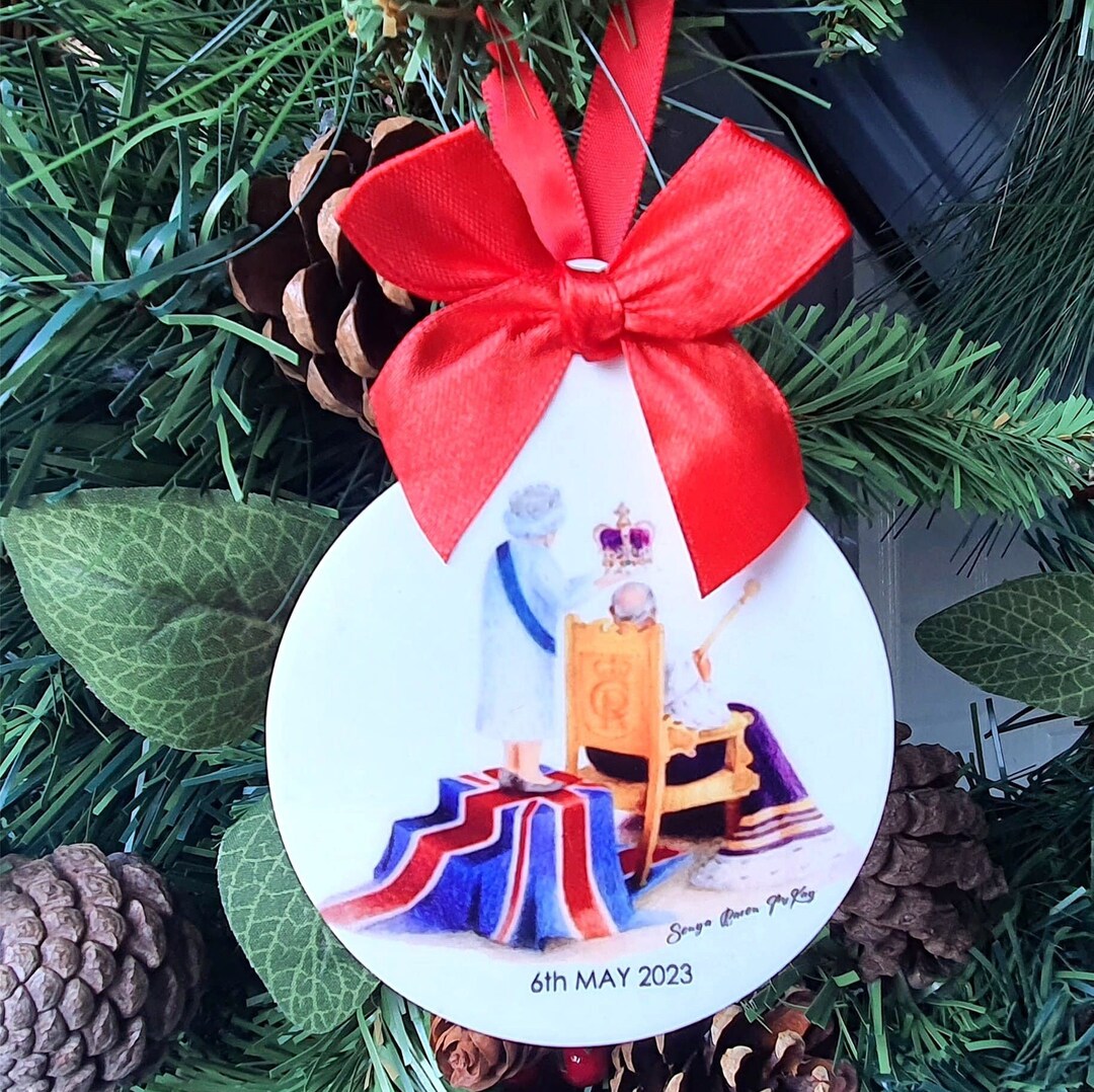 King Charles III and Queen Elizabeth II Coronation Christmas Ornament ...