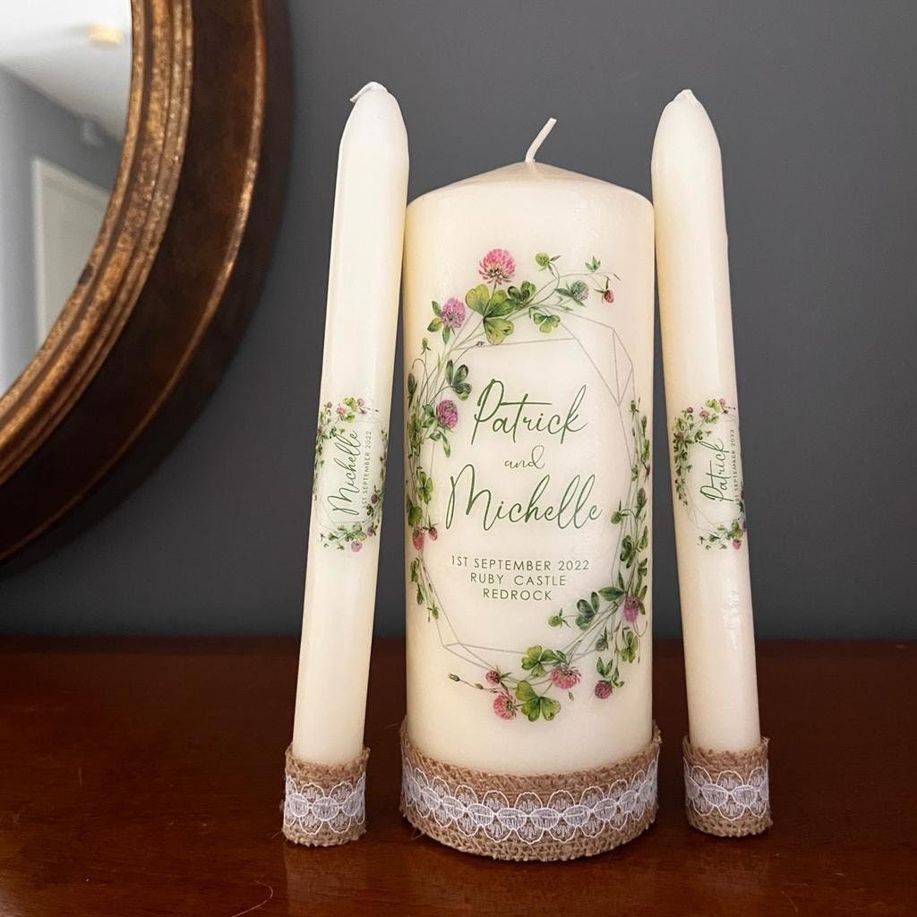 Made in Ireland Wedding Gift Personalised Candles - Etsy