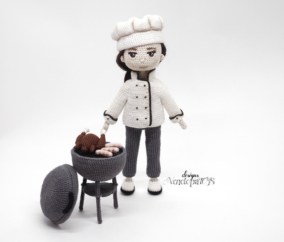 Crochet Chef Uniform for Doll PDF Crochet Pattern for 55 & 6 - Etsy