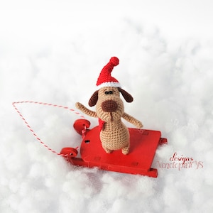 Christmas Puppy Crochet Pattern, Mini Puppy, Amigurumi Tutorial PDF in ...