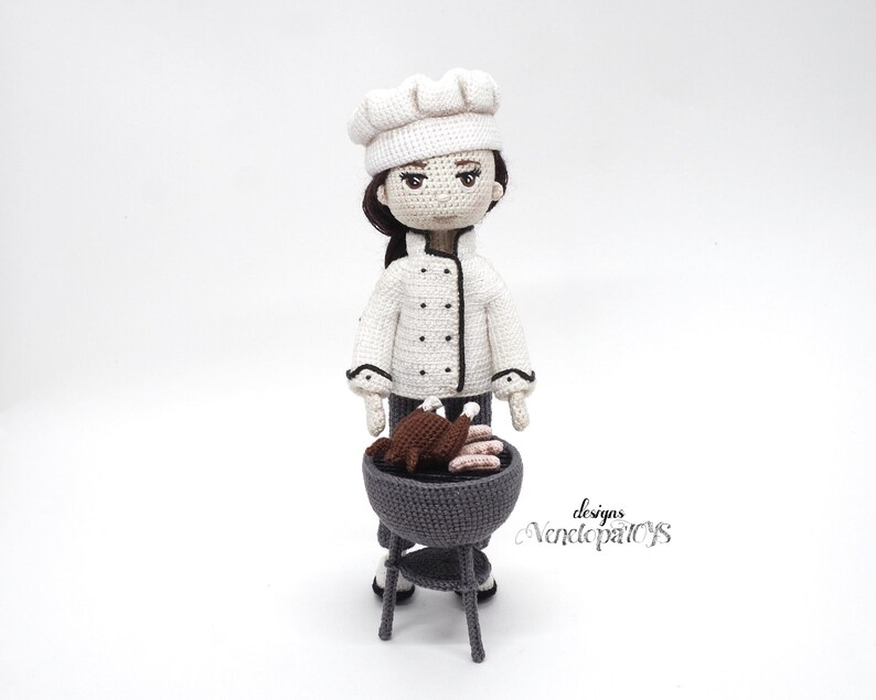 Crochet Chef Uniform for Doll PDF Crochet Pattern for 55 & 6 - Etsy
