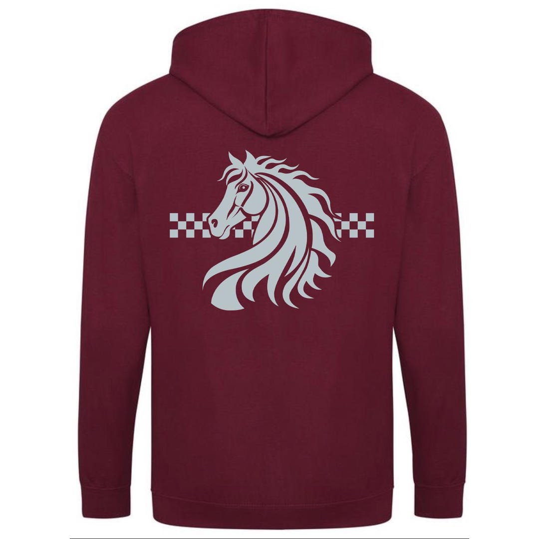 Equestrian Reflective Riding Set: Burgundy Hoodie & Vest - Road Safety ...