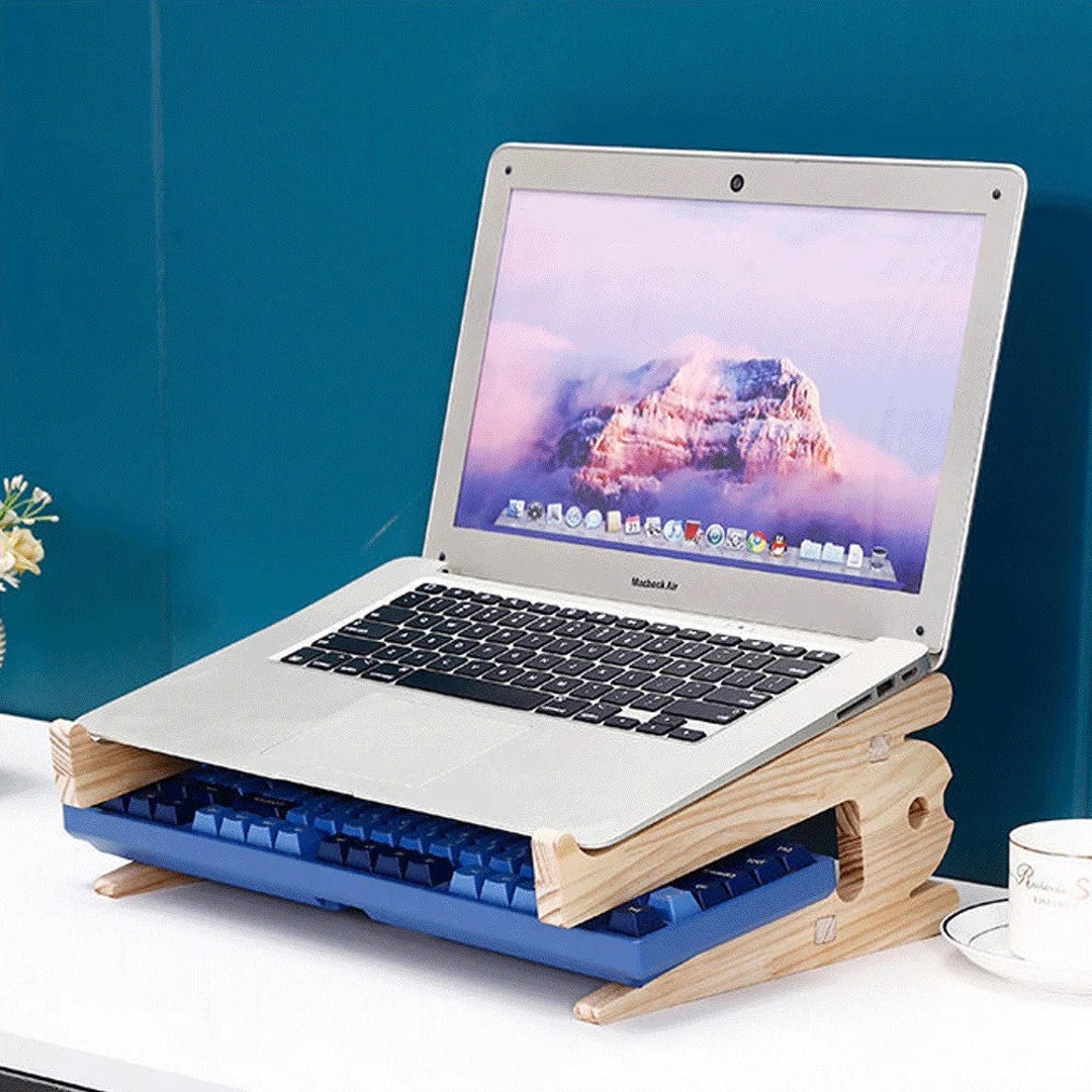 Wooden PC Stand, Wood Computer Support, Wood Laptop Stand, Adjustable ...