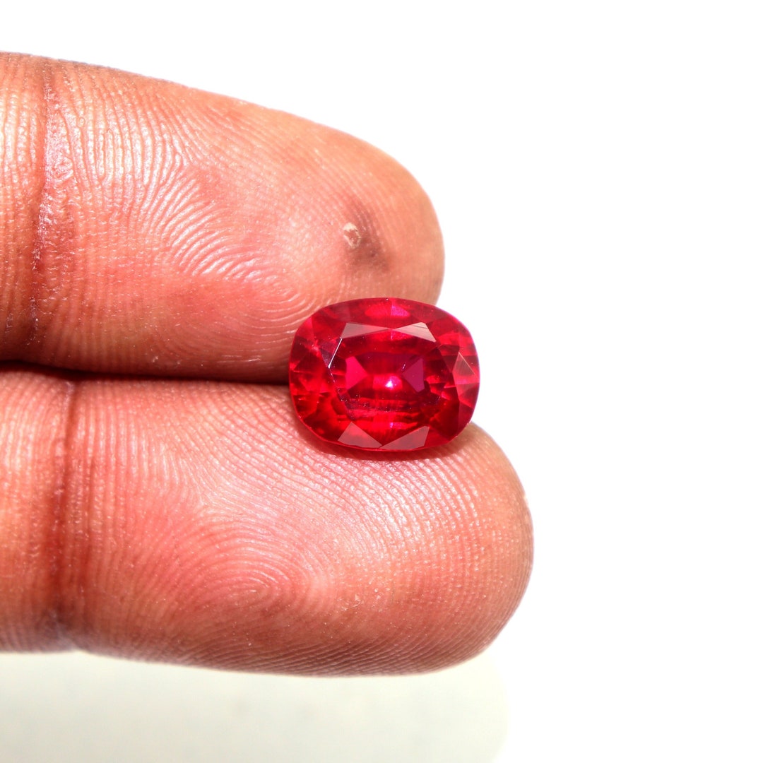 Natural Blood Red Ruby From Burma 5.75cts Cushion Cut Dark Red Ruby ...