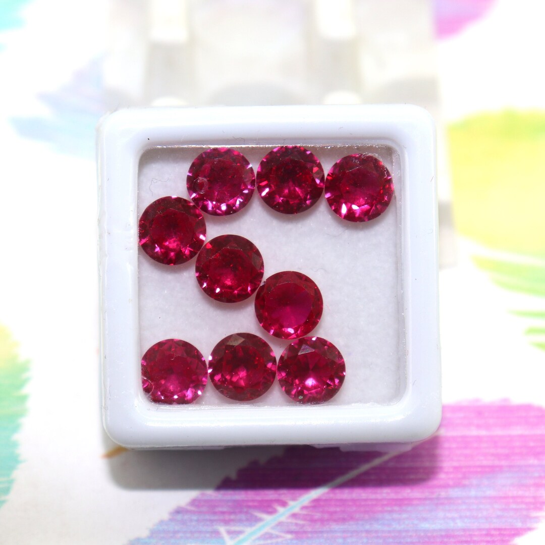 Real Red Ruby From Burma 6mm 10pcs Natural Red Ruby Diamond Cut ...