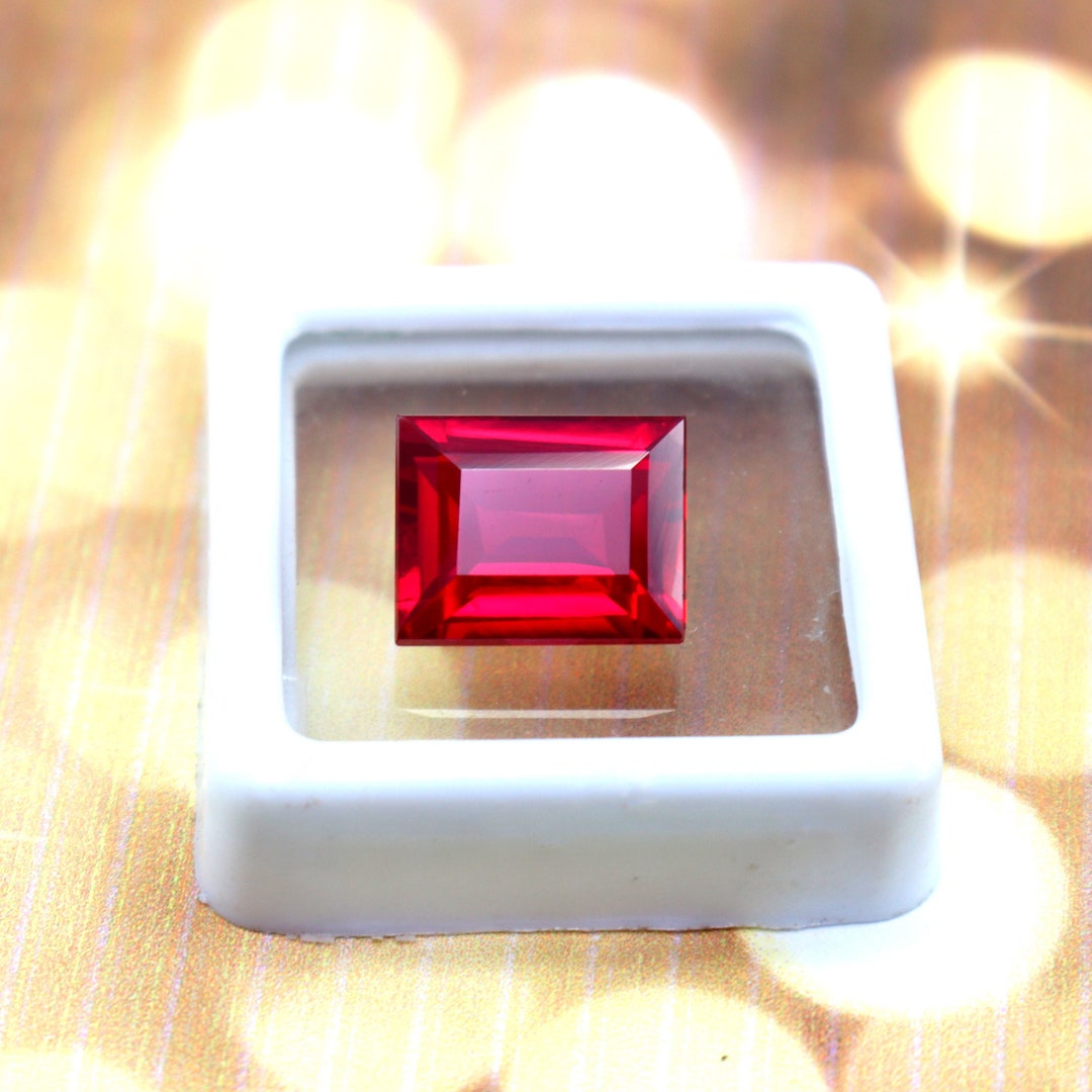 Certified Red Ruby Stone Natural Blood Red Ruby 8.70ct Rectangle Cut Ruby From Burma Beautiful ...