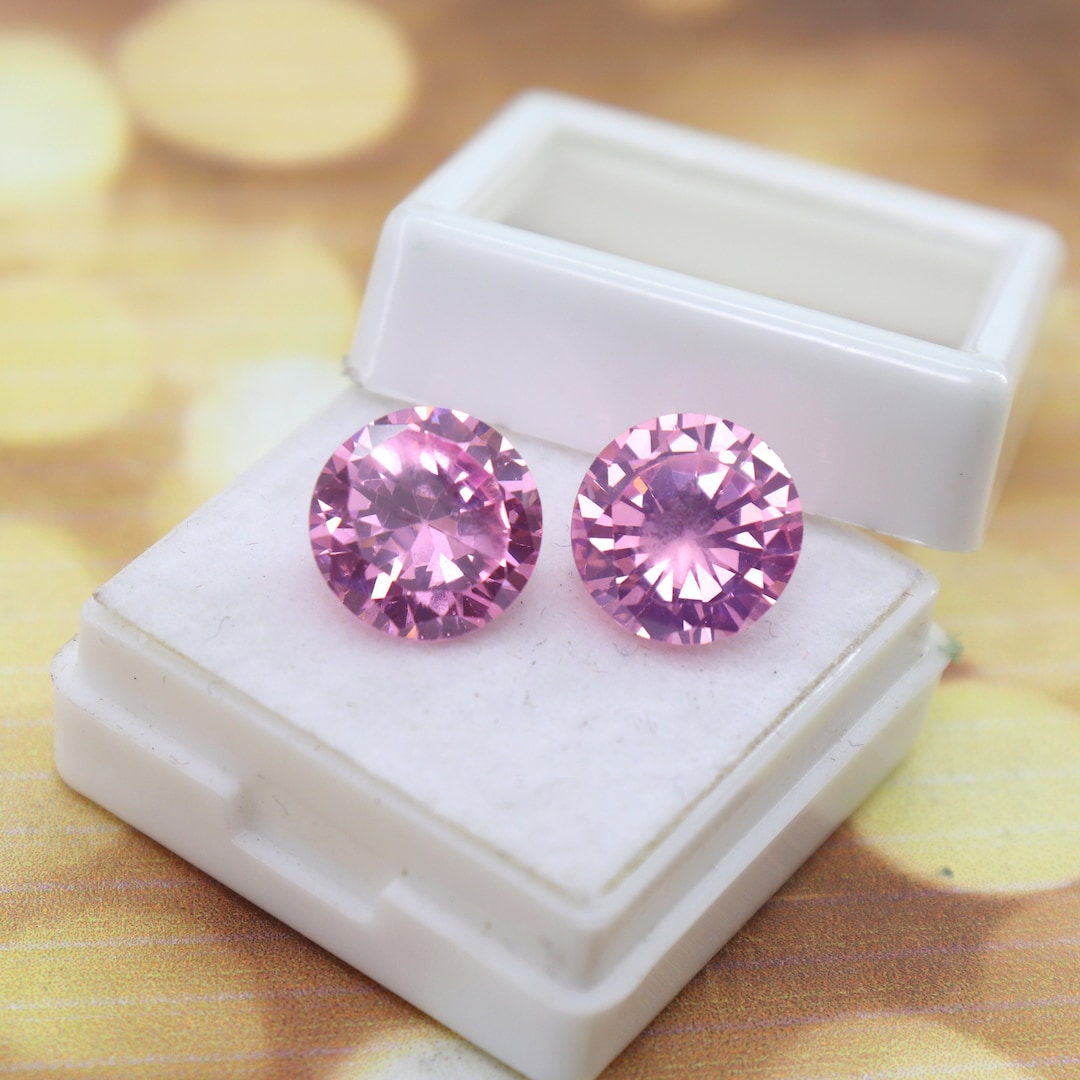 Authentique pierre de spinelle rose 12,55 cts 2 pièces de 9,7 mm de ...