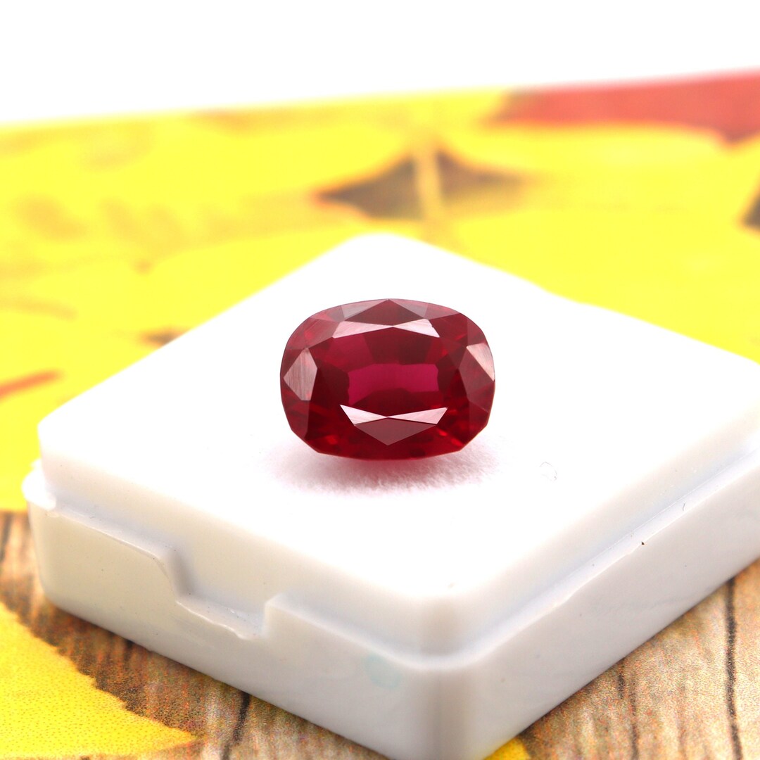 Burmese Ruby Birthstone for Rings Pendants 7.50cts Cushion Shape Ruby Gemstone From Burma Best ...