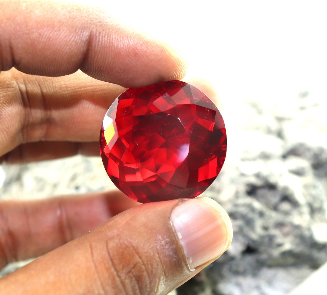 Buy Natural Red Ruby From Burma 77.40cts Big Size Real Red Ruby Round ...