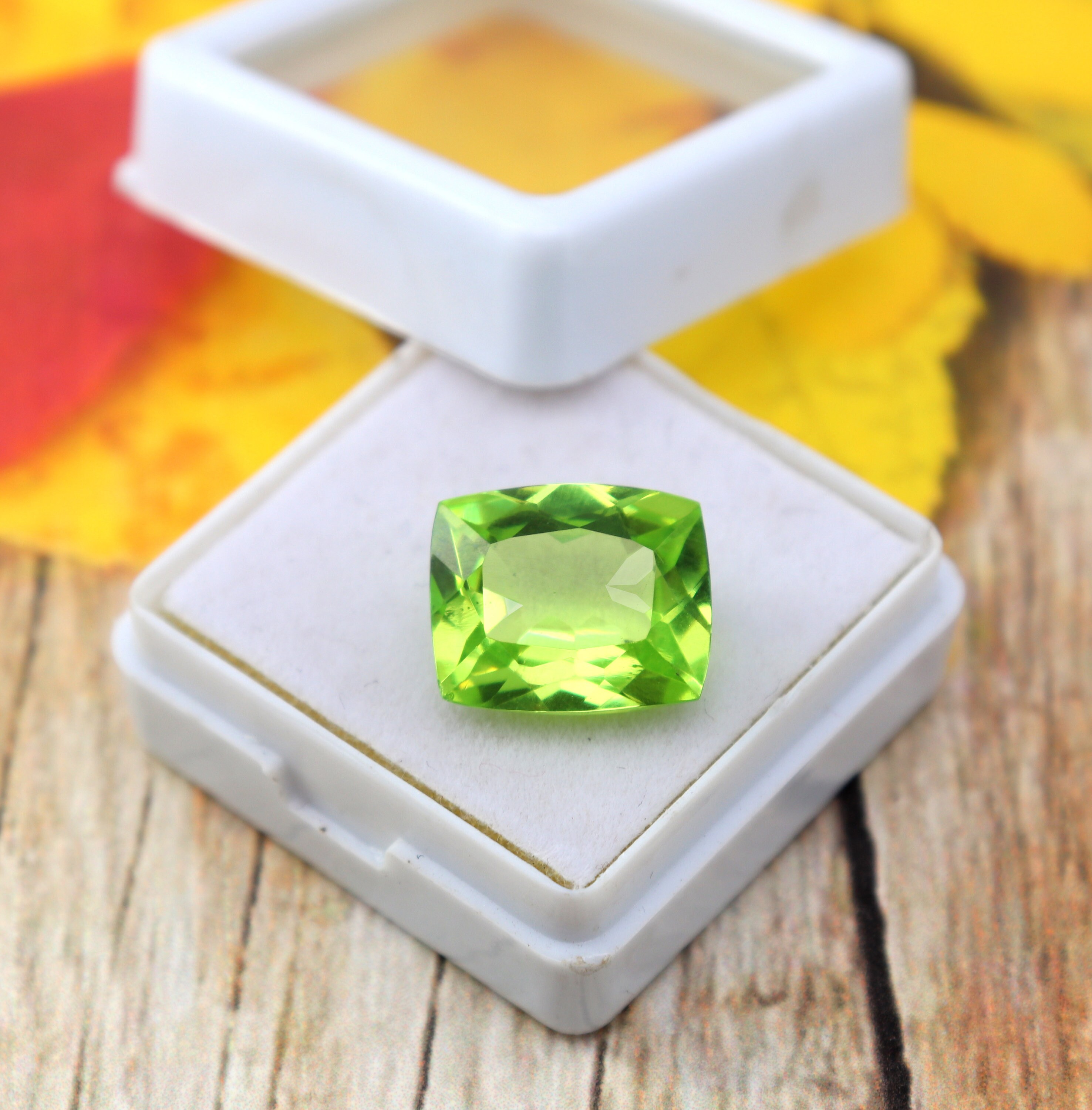 Astrological Green Peridot Stone From Brazil 10.50cts Long Cushion Cut ...