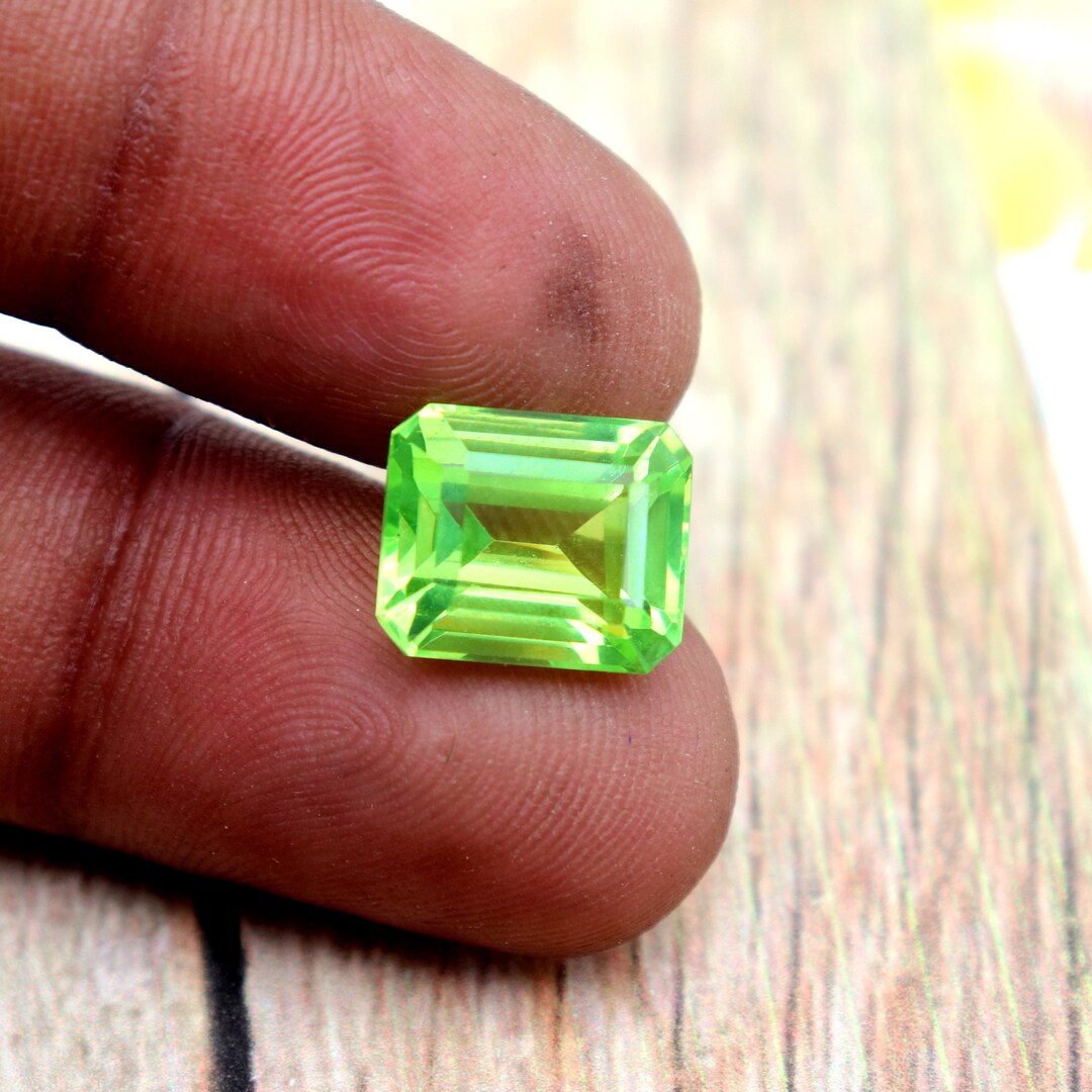 Rare Found Green Peridot From Sri Lanka 10.35ct Emerald Cut Peridot ...