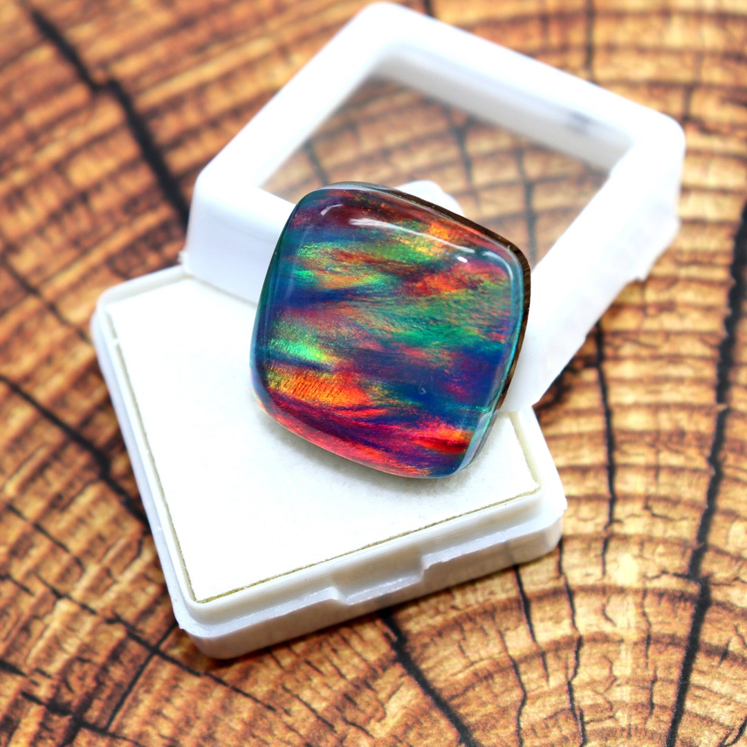 AAA+ Real Fire Opal Crystal From Ethiopia 25cts Squircle Shape Blue ...