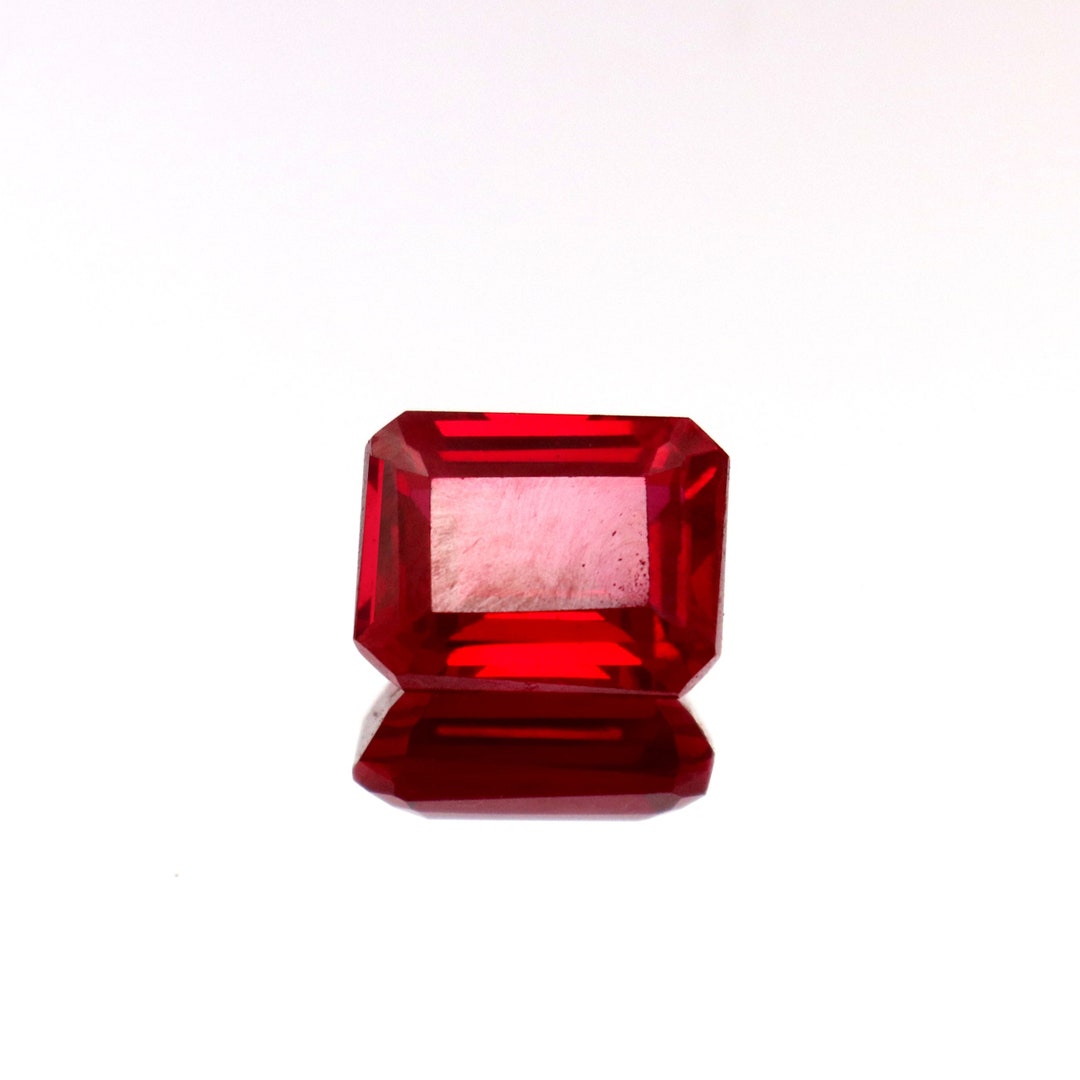 Authentic Red Ruby From Sri Lanka 10.25cts Emerald Cut Red Ruby Planet ...