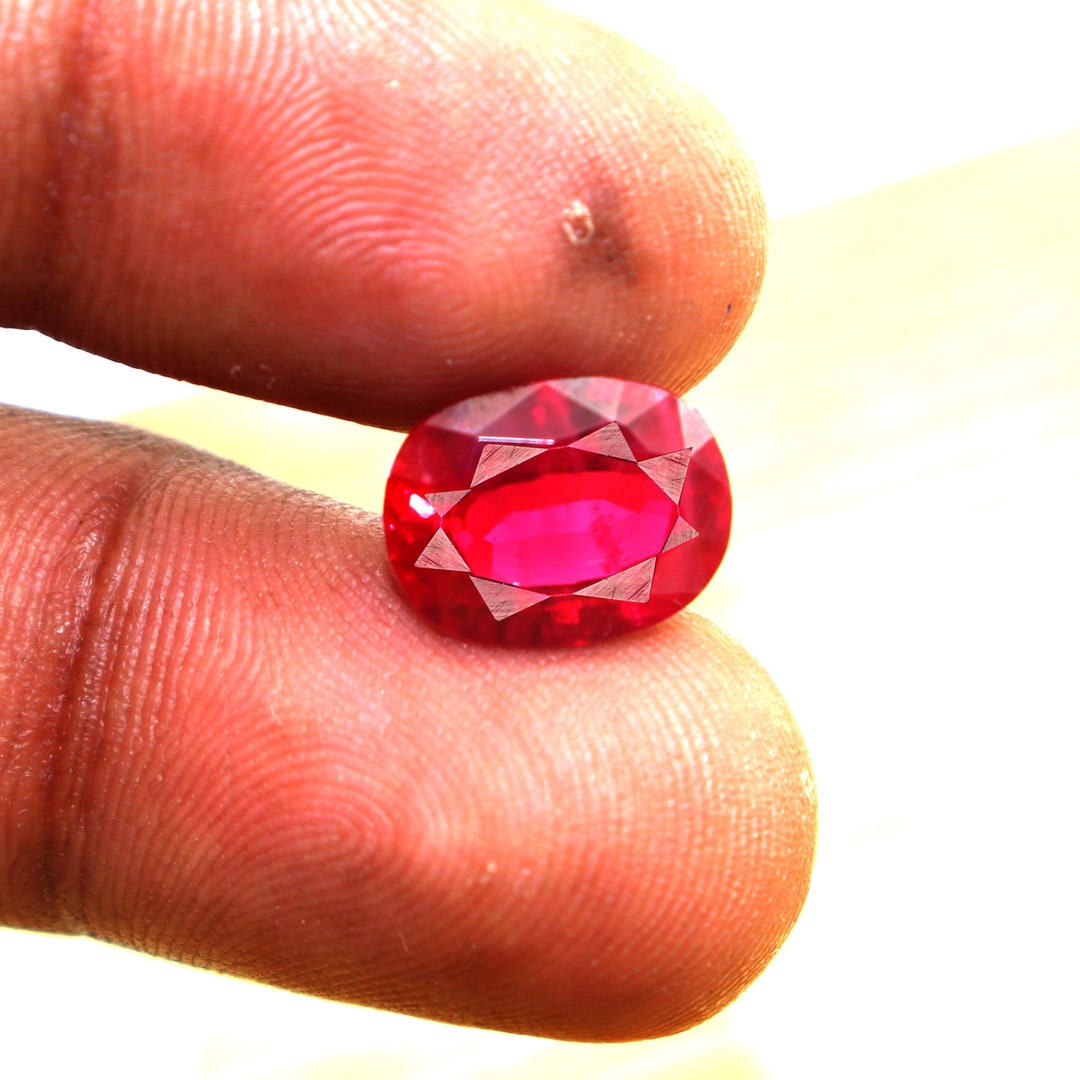 Burmese Dark Red Ruby Stone 6.80cts Cushion Cut Red Ruby Gemstone Loose ...
