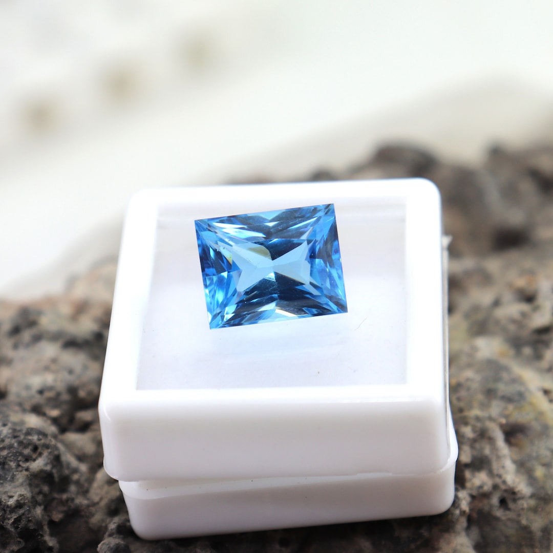 Ocean Blue Real Aquamarine Gemstone 10.60carats Baguette Cut Aquamarine ...