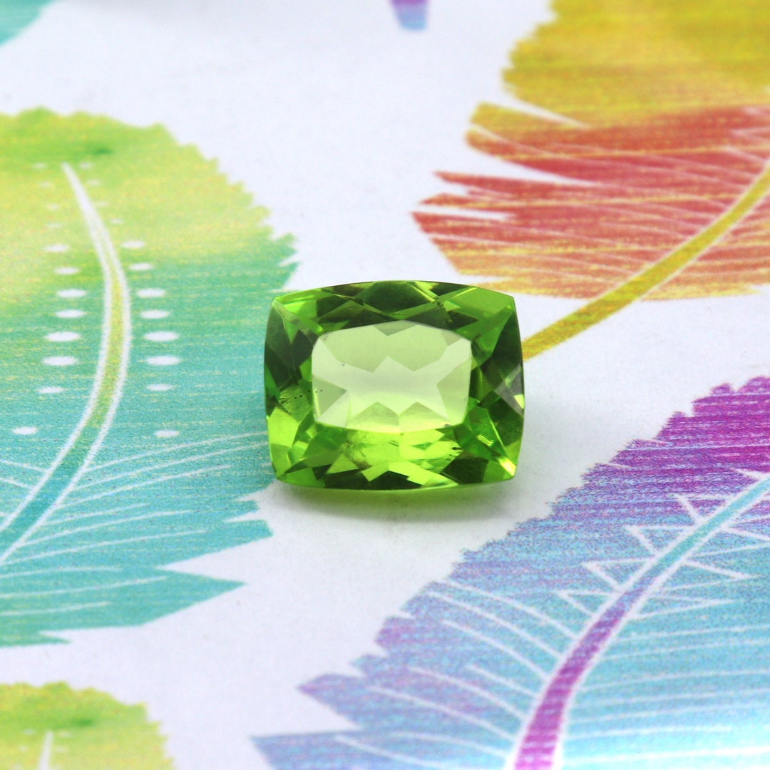 Astrological Green Peridot Stone From Brazil 10.50cts Long Cushion Cut ...