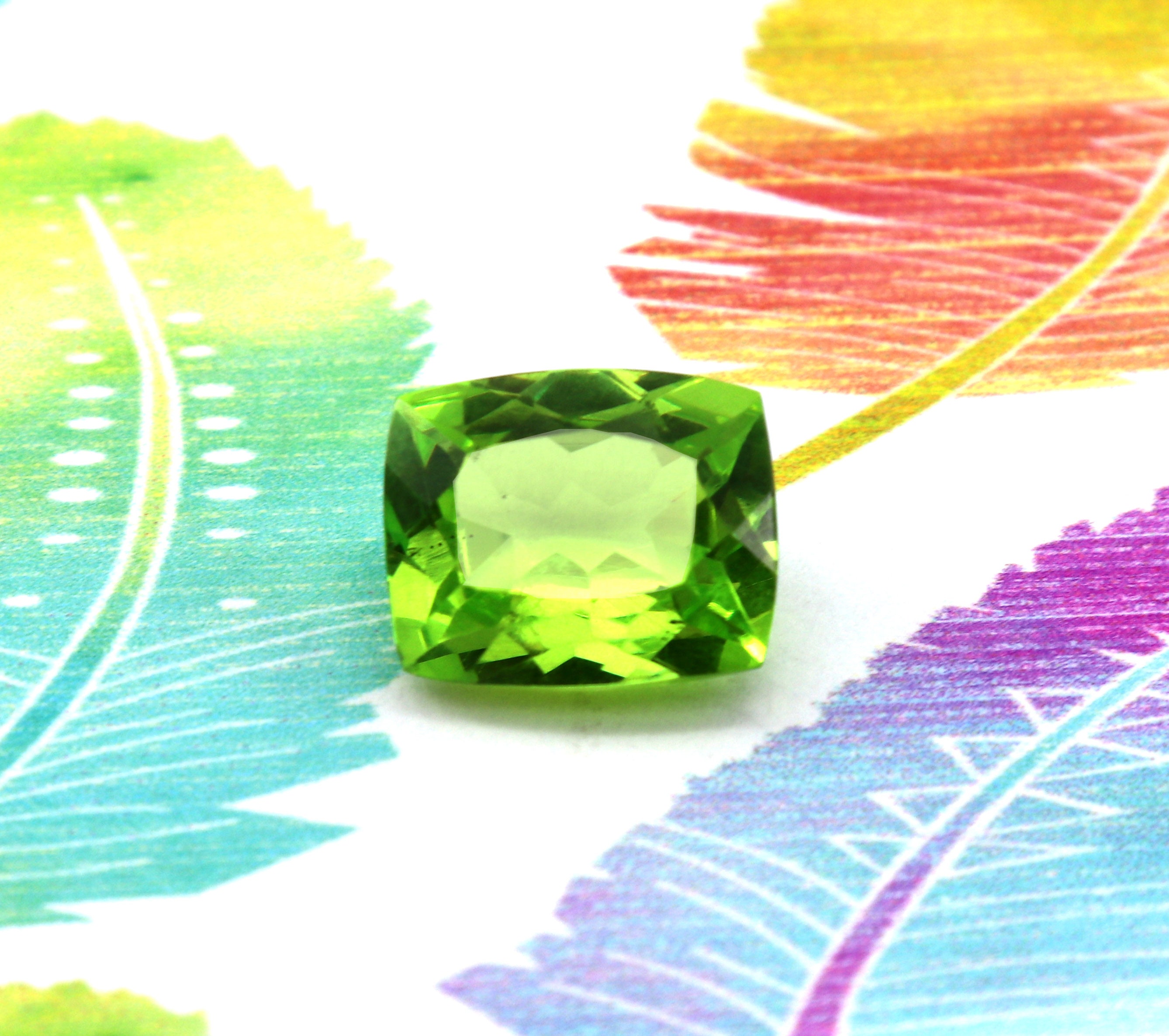 Astrological Green Peridot Stone From Brazil 10.50cts Long Cushion Cut ...