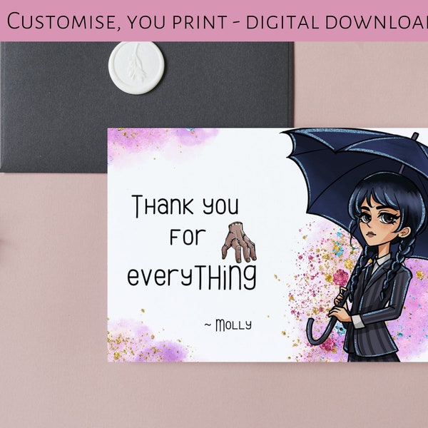 Thank You Cards Addams Family - Etsy