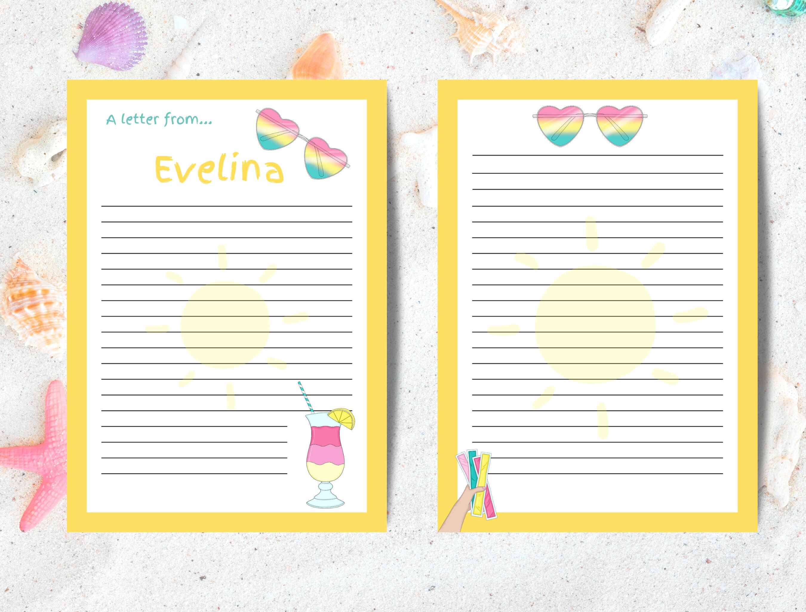 PERSONALISED WRITING PAPER for Girls Printable Writing Paper - Etsy