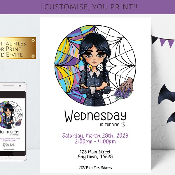 Wednesday Addams Invite - Etsy